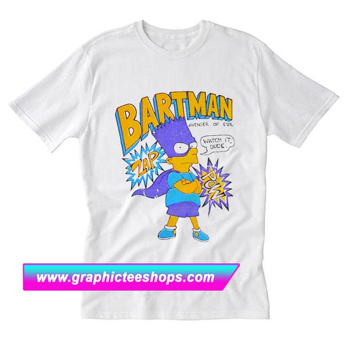 1990 bootleg Bart Simpson Bartman T-Shirt - Graphicteestores